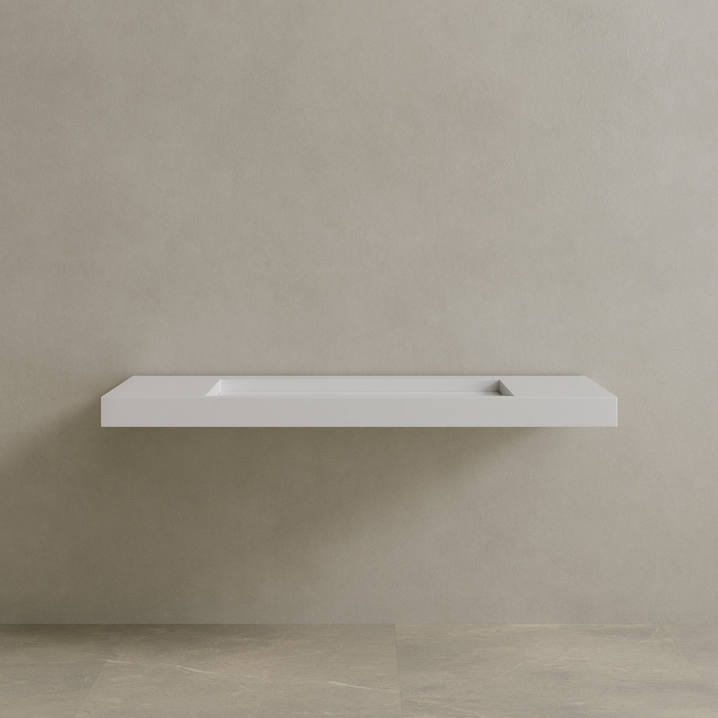 60& FLOATING STONE RESIN VANITY TOP WITH SINGLE SINK – ELEMENTO BATH